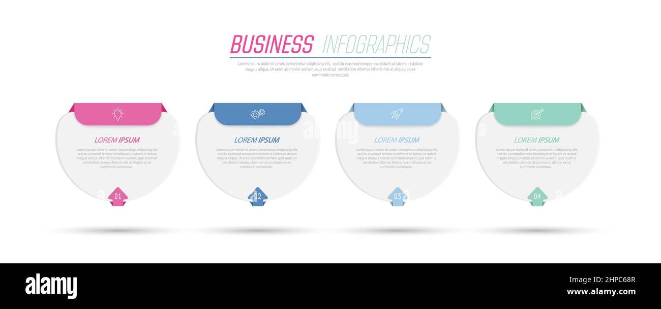 Business Infographics. 4 steps to achieve the result. Stages of ...