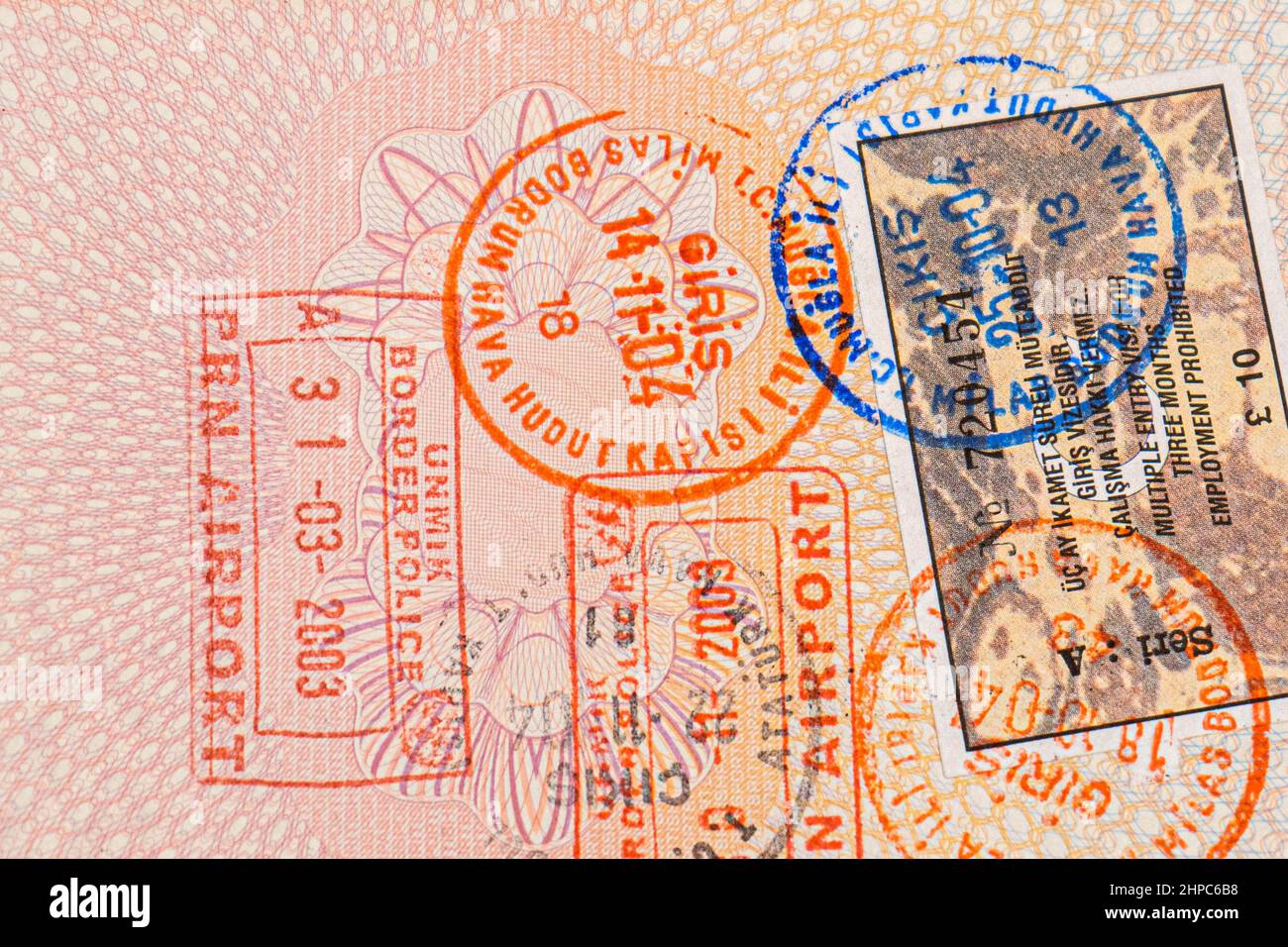 20 February 2022. Turkish immigration stamps on British passport Stock ...