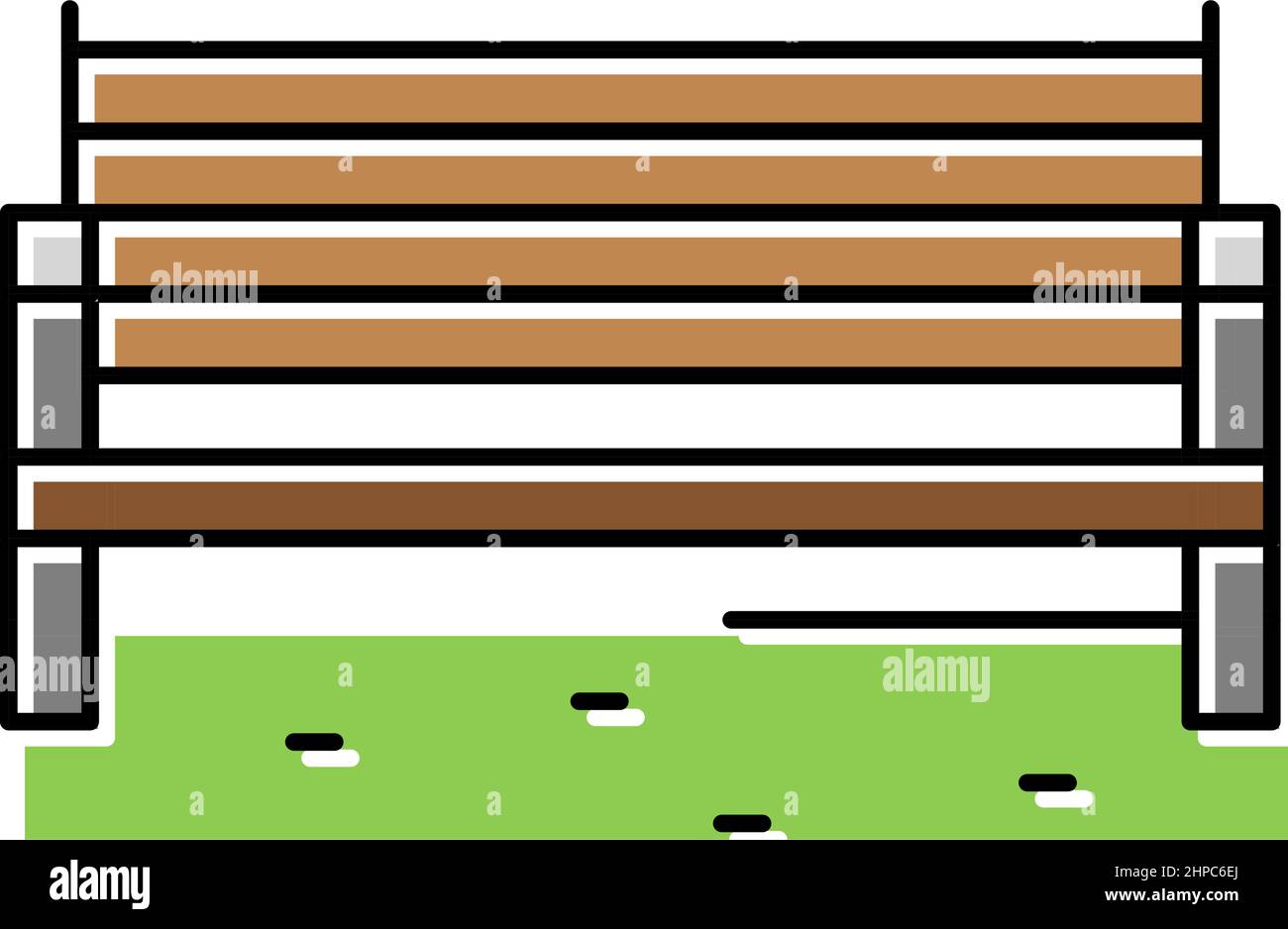 Wood bench color line Stock Vector Images - Alamy