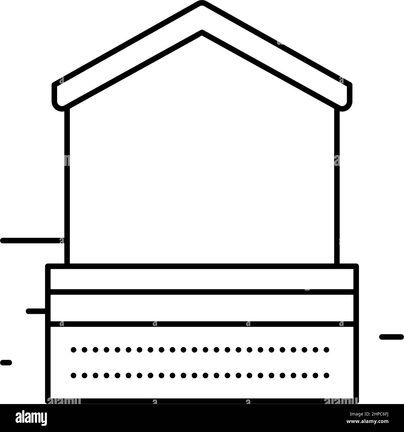 house foundation stone line icon vector illustration Stock Vector Image ...