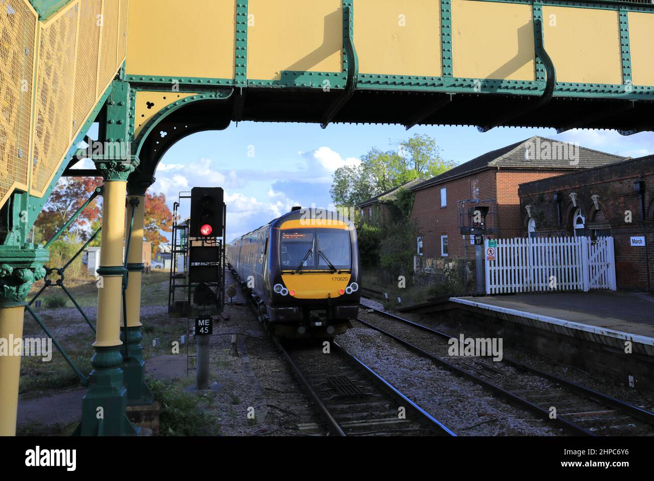170620 C2C trains at March railway station, Fenland, Cambridgeshire ...