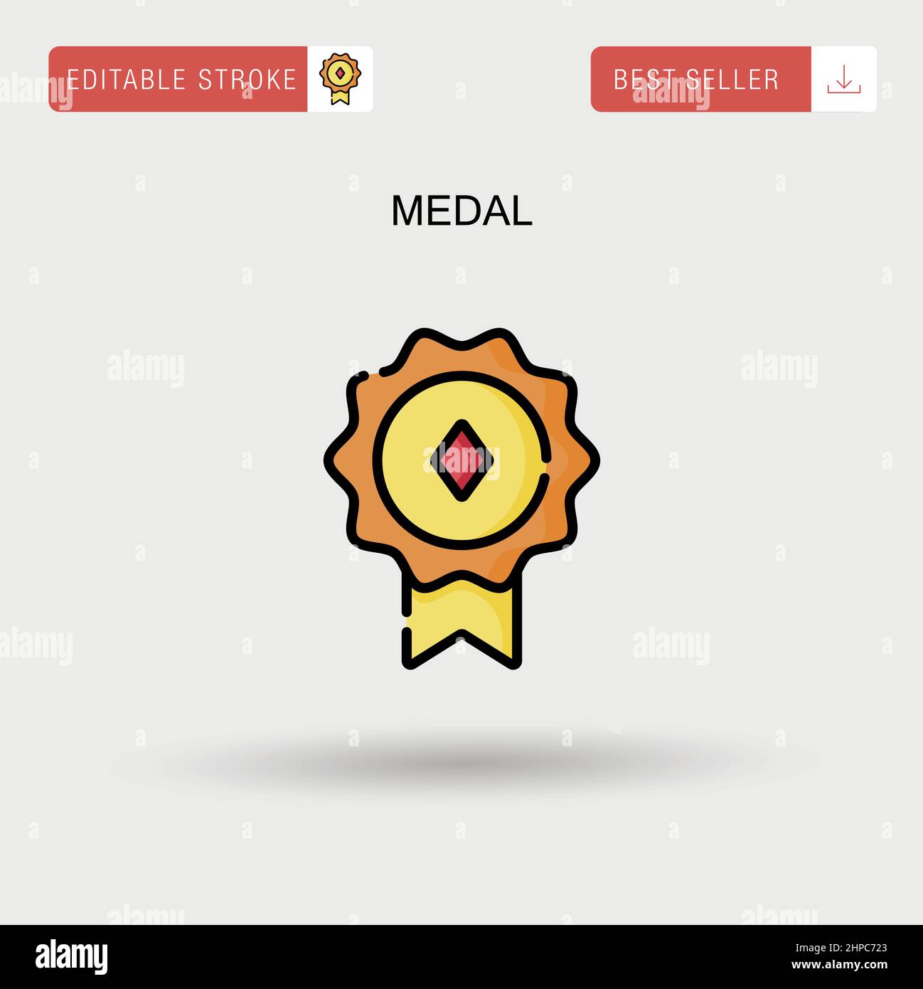 Medal Simple vector icon Stock Vector Image & Art - Alamy