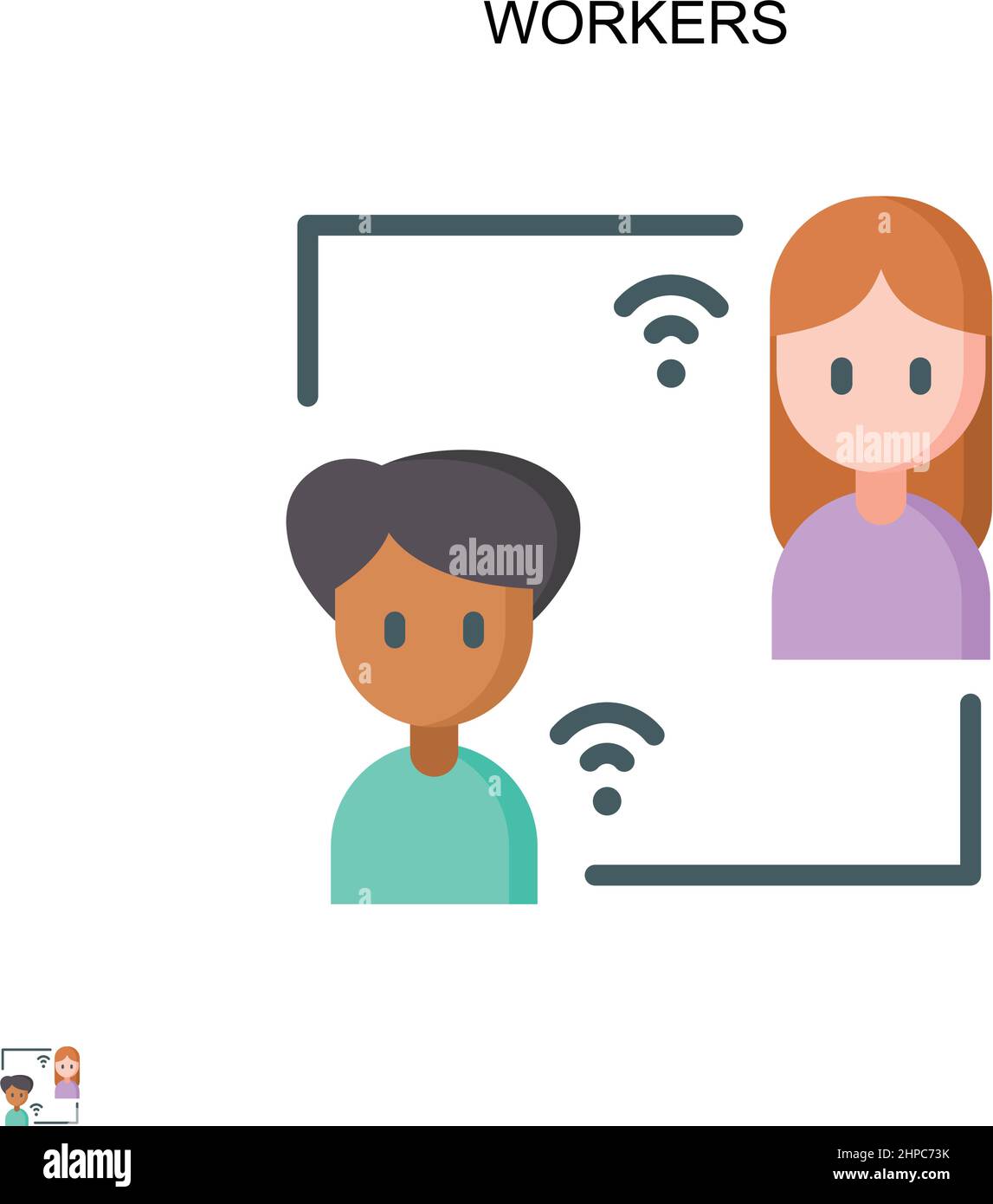 Workers Simple vector icon. Illustration symbol design template for web ...