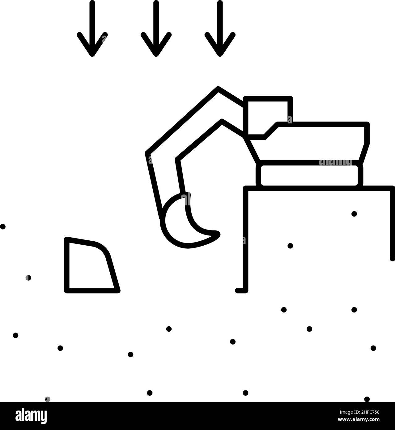 excavation pit for building line icon vector illustration Stock Vector ...