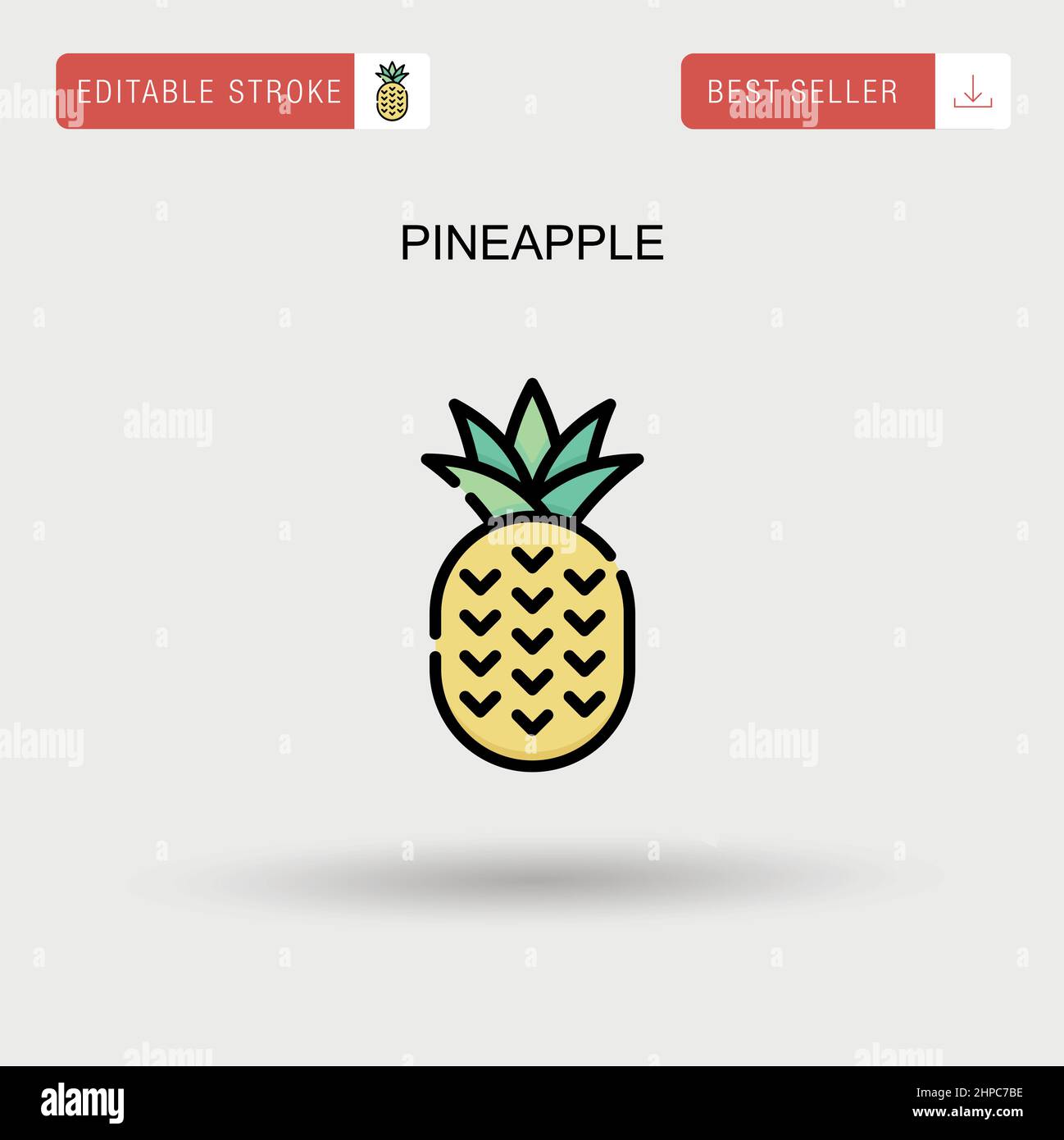 Pineapple Simple vector icon Stock Vector Image & Art - Alamy