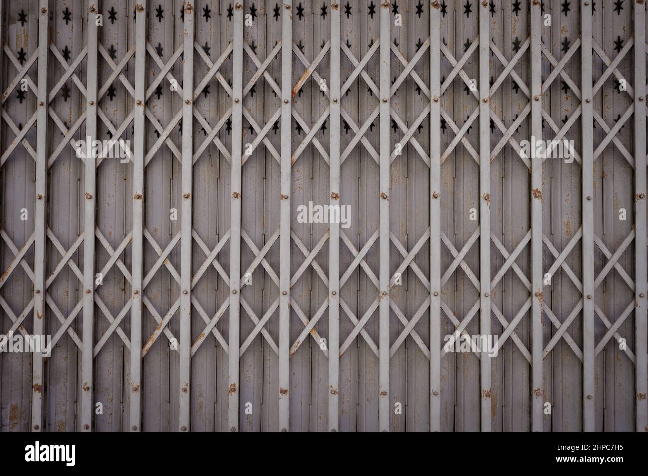 Closeup of the metal door railing pattern Stock Photo - Alamy