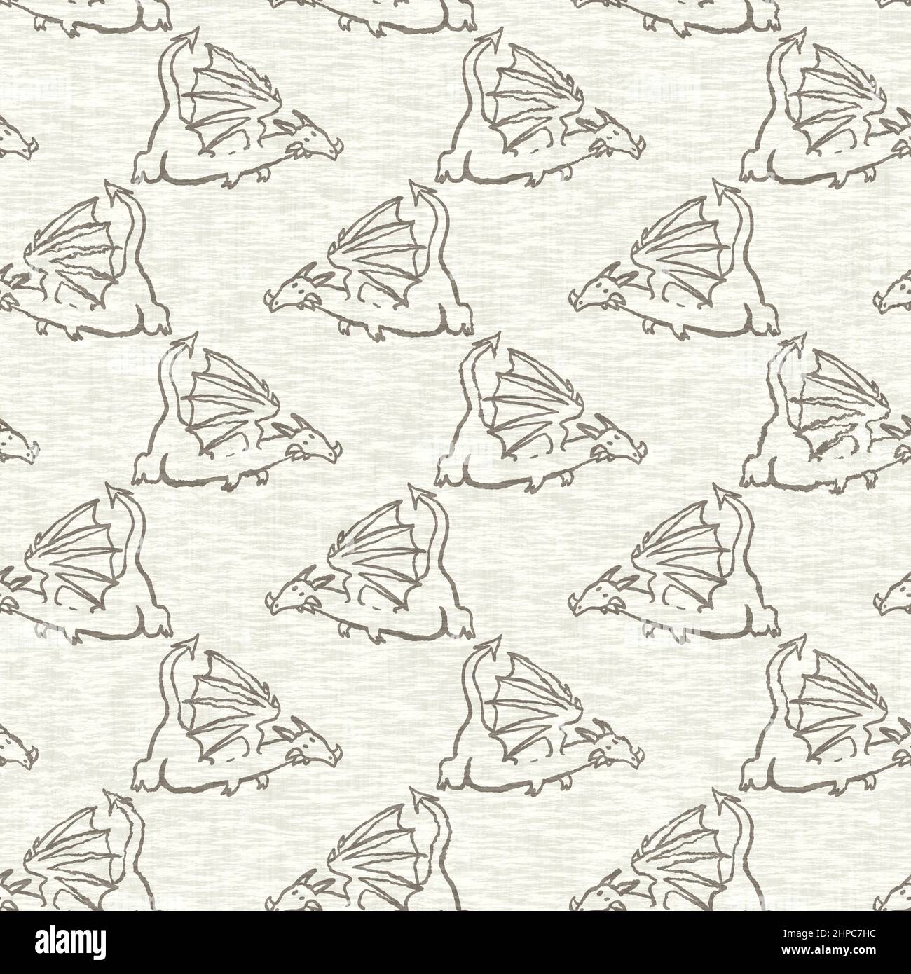 Dragon linen effect texture pattern. Seamless woven mythical reptile ...