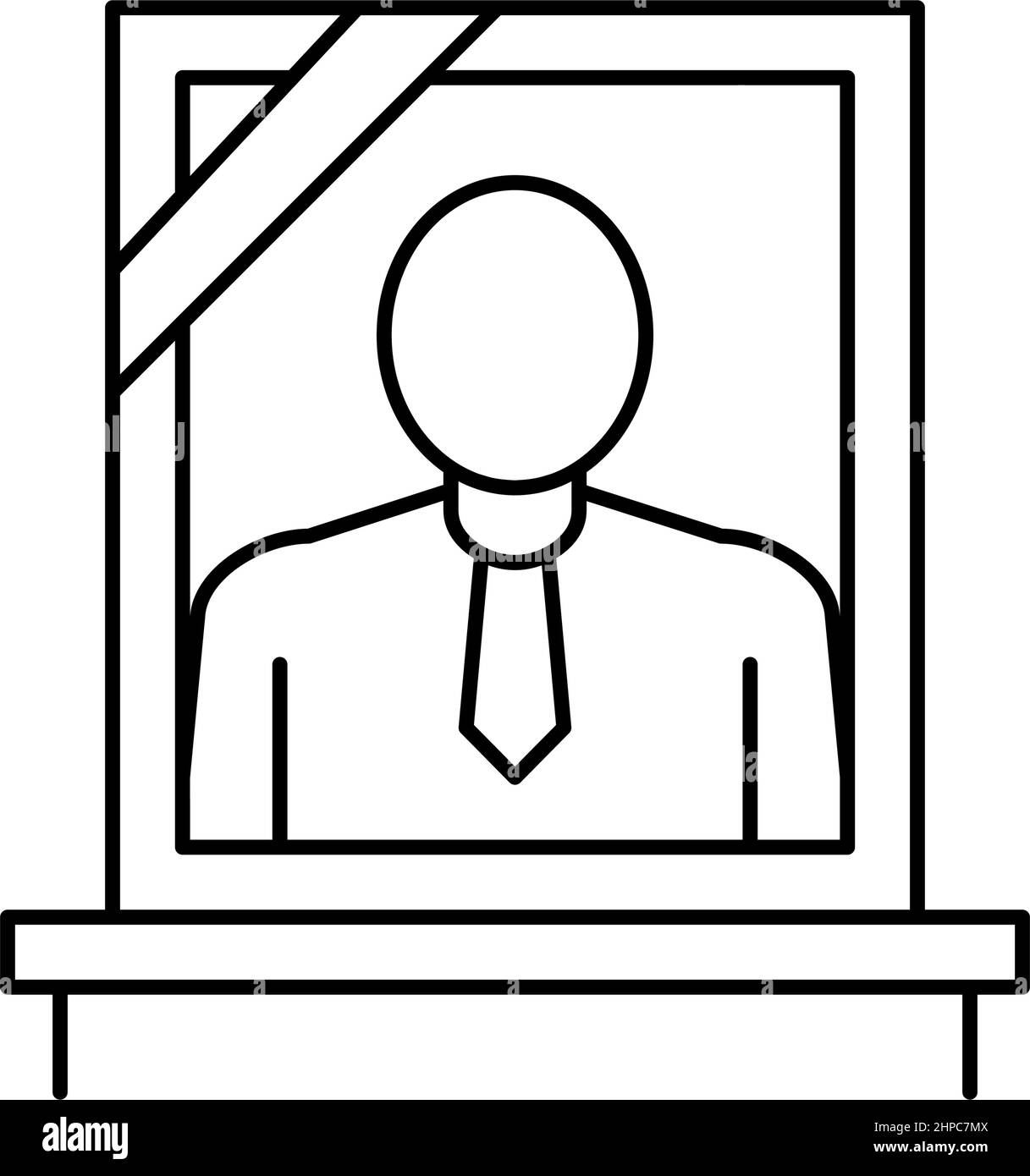 portrait dead human line icon vector isolated illustration Stock Vector ...