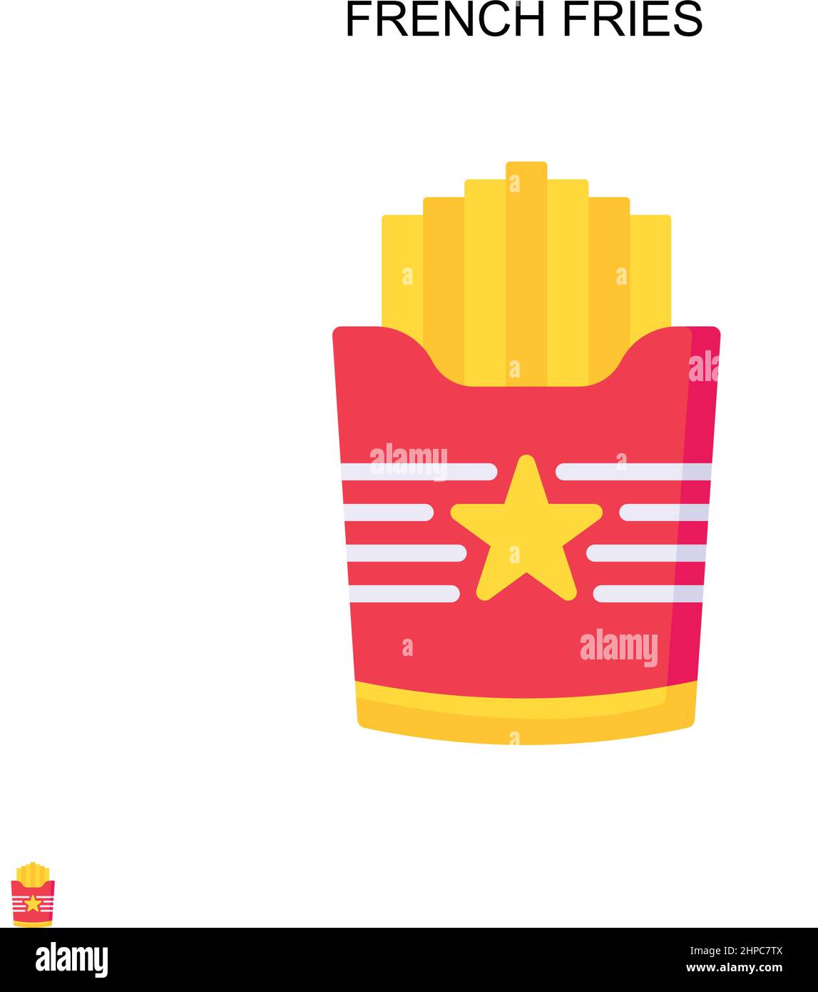 French fries Simple vector icon. Illustration symbol design template ...