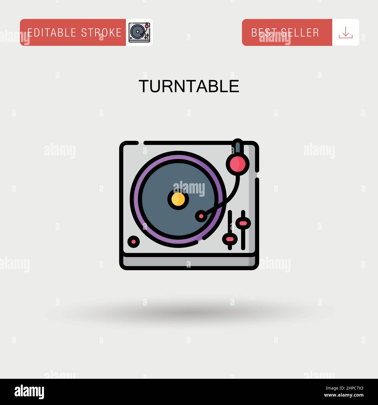 Turntable Simple vector icon Stock Vector Image & Art - Alamy