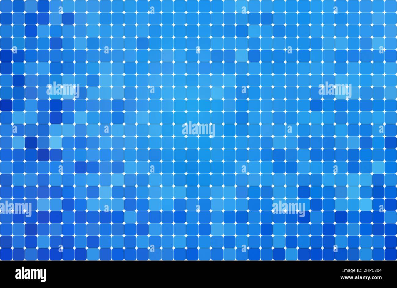 Abstract grid background of rounded blue squares. Full frame abstract ...