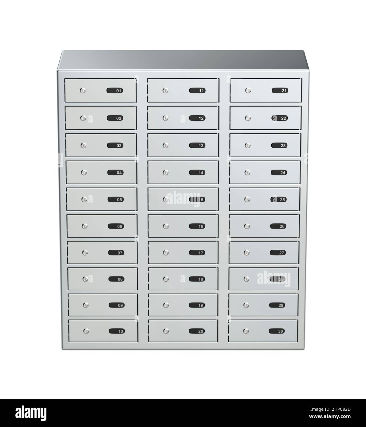 Bank safety lockers on white background Stock Photo - Alamy