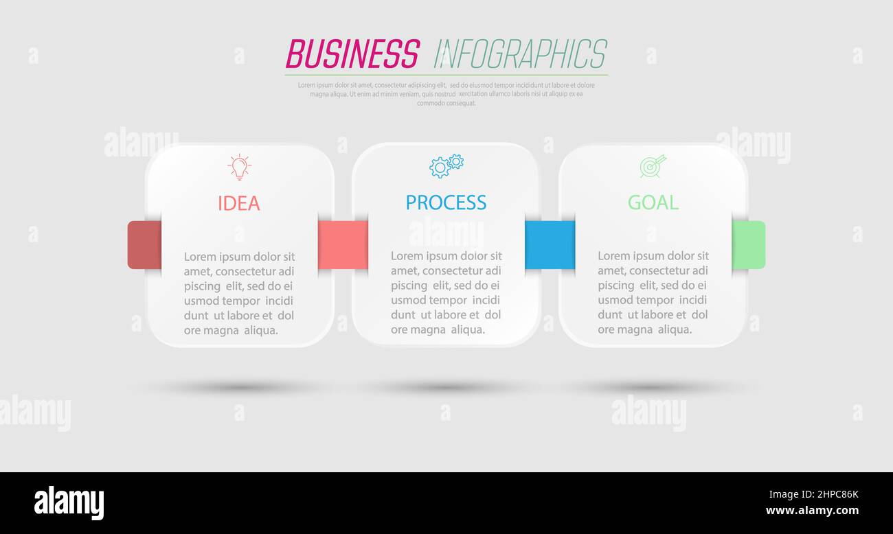 Business Infographics. 3 steps to achieve the result. Stages of ...