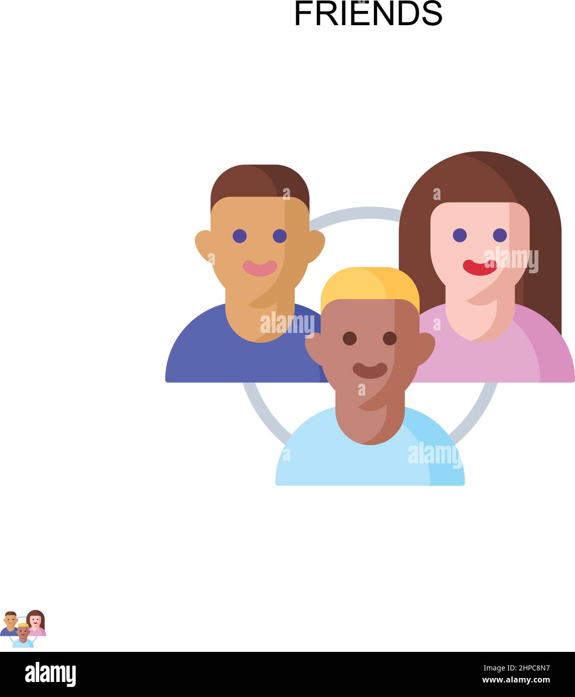 Friends Simple vector icon. Illustration symbol design template for web ...