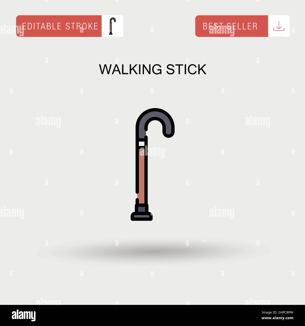 Walking stick Simple vector icon Stock Vector Image & Art - Alamy