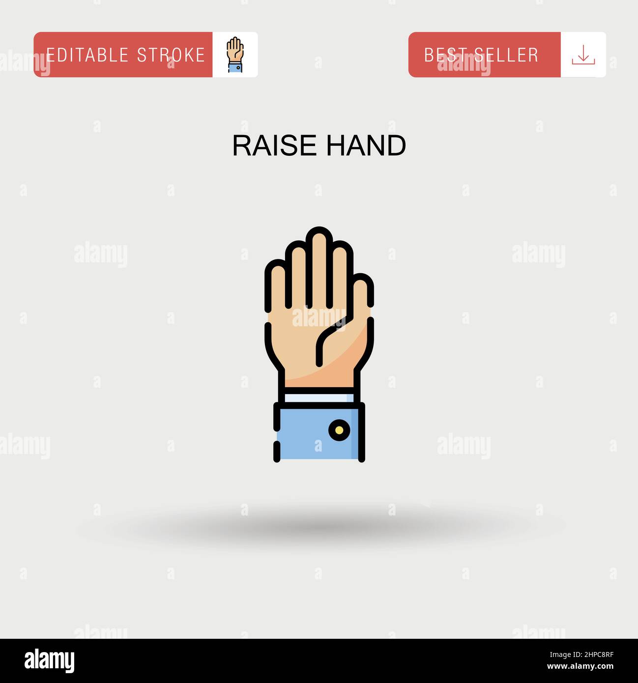 Raise hand Simple vector icon Stock Vector Image & Art - Alamy