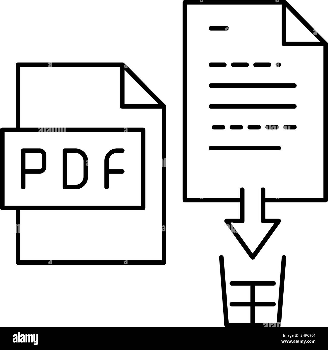 delete pdf file line icon vector illustration Stock Vector Image & Art ...