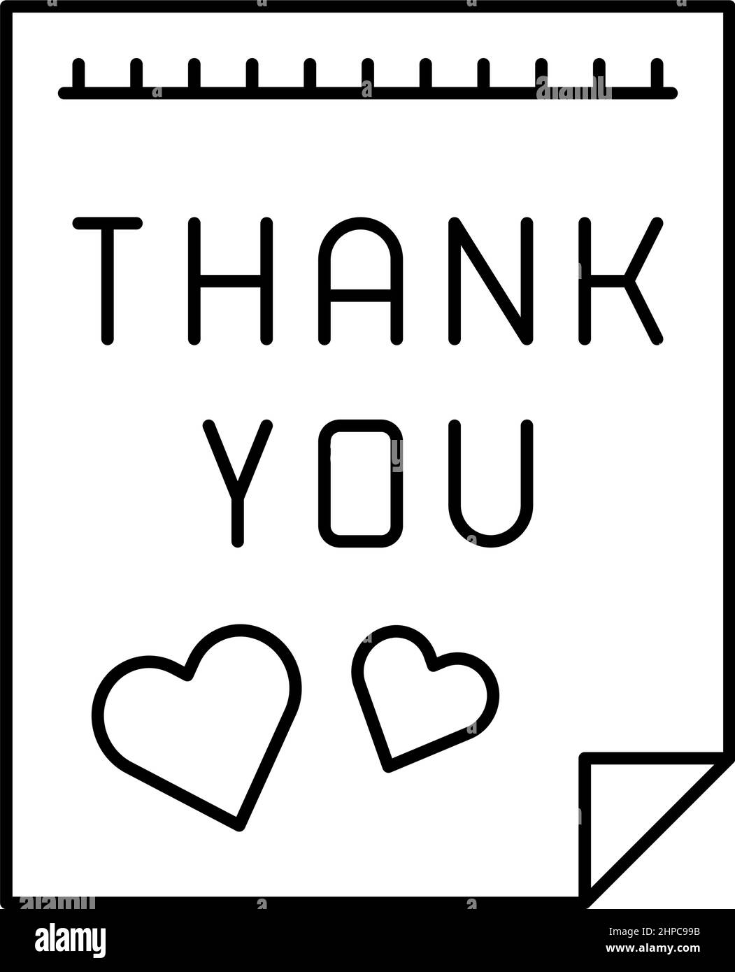 postcard thank you line icon vector illustration Stock Vector Image ...