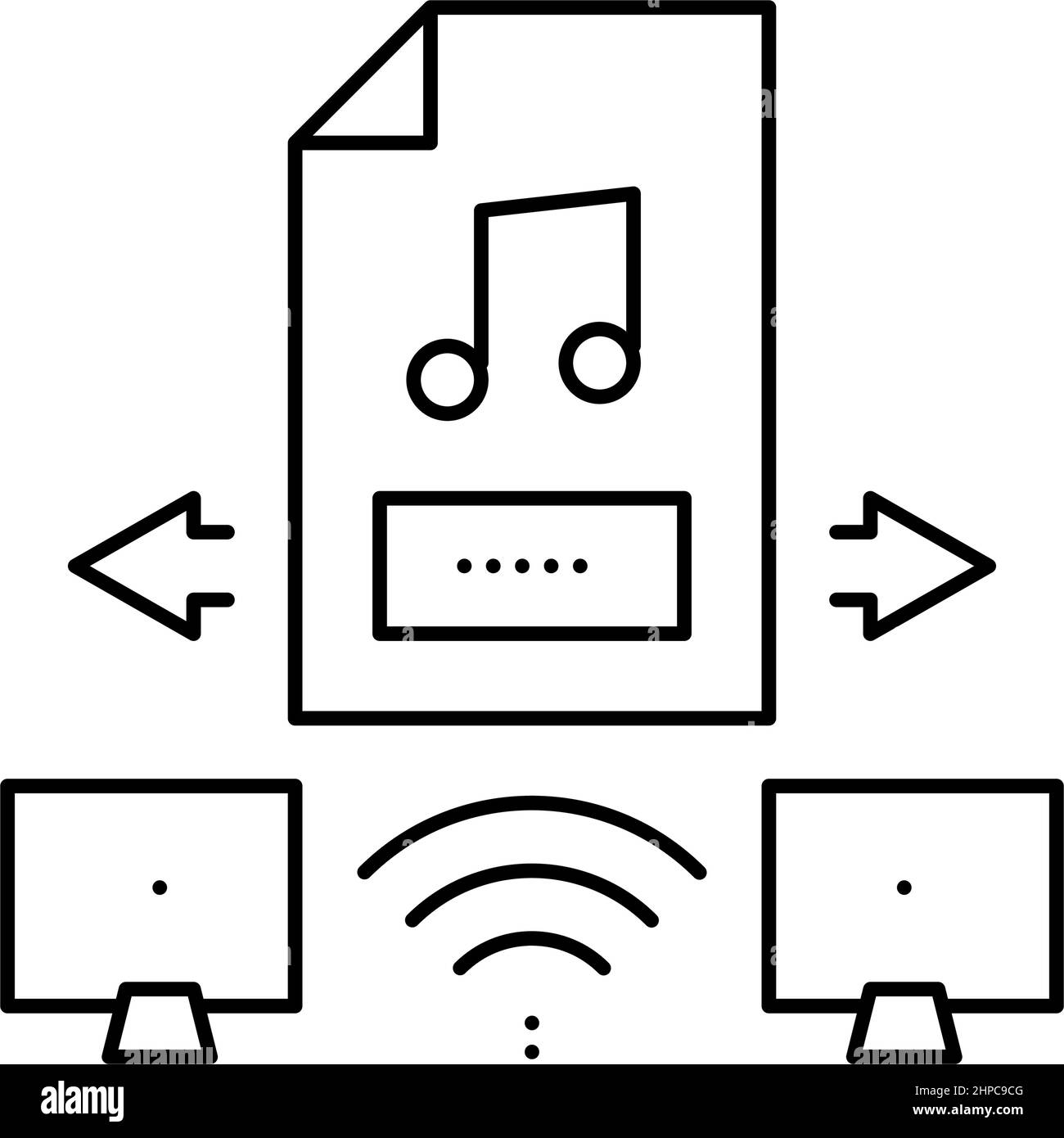 internet music exchange line icon vector illustration Stock Vector ...