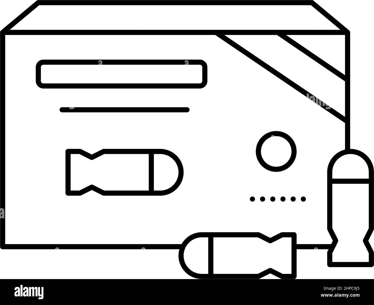 bullet package line icon vector illustration Stock Vector Image & Art ...