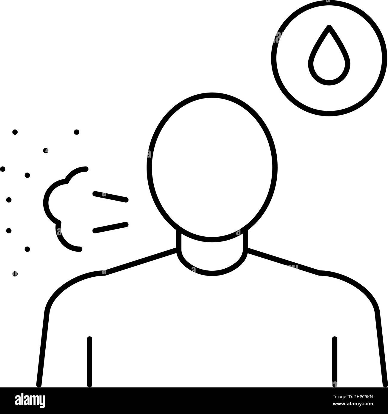 dry cough with blood line icon vector illustration Stock Vector Image ...