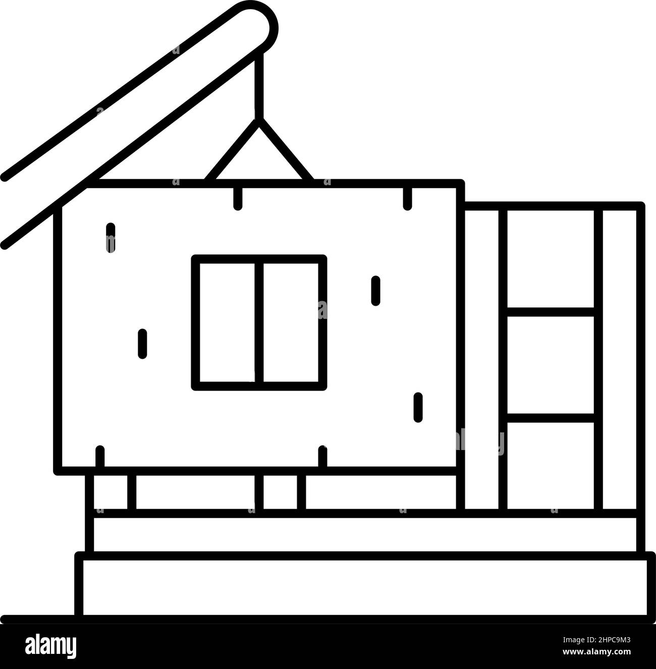 ready wall for building house line icon vector illustration Stock ...