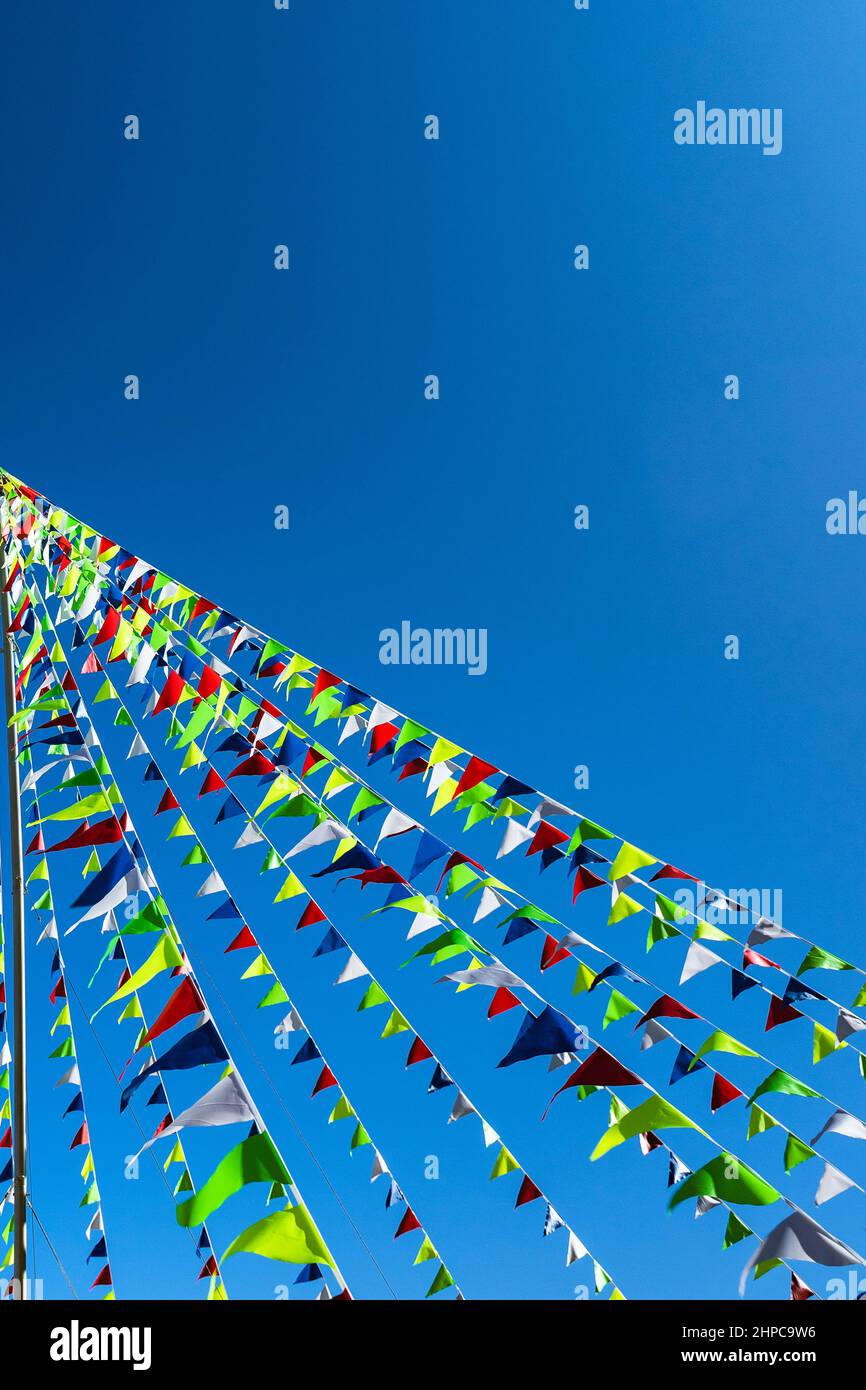 Triangular flags rope hi-res stock photography and images - Alamy