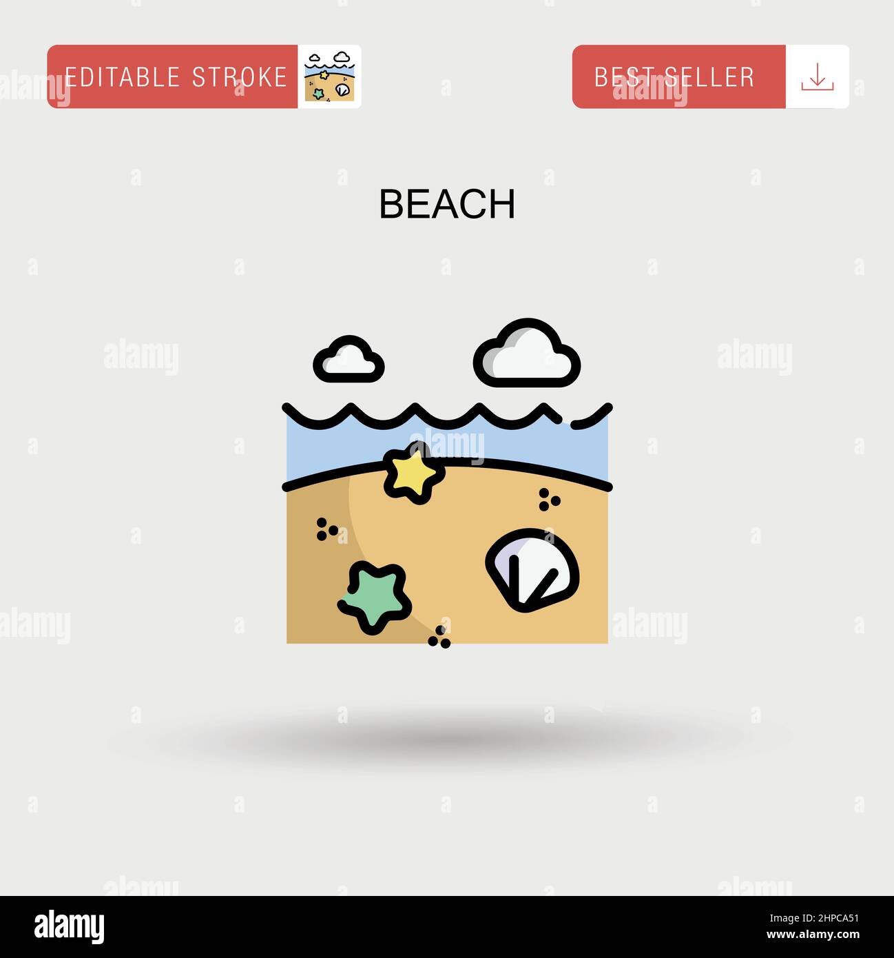 Beach Simple vector icon Stock Vector Image & Art - Alamy