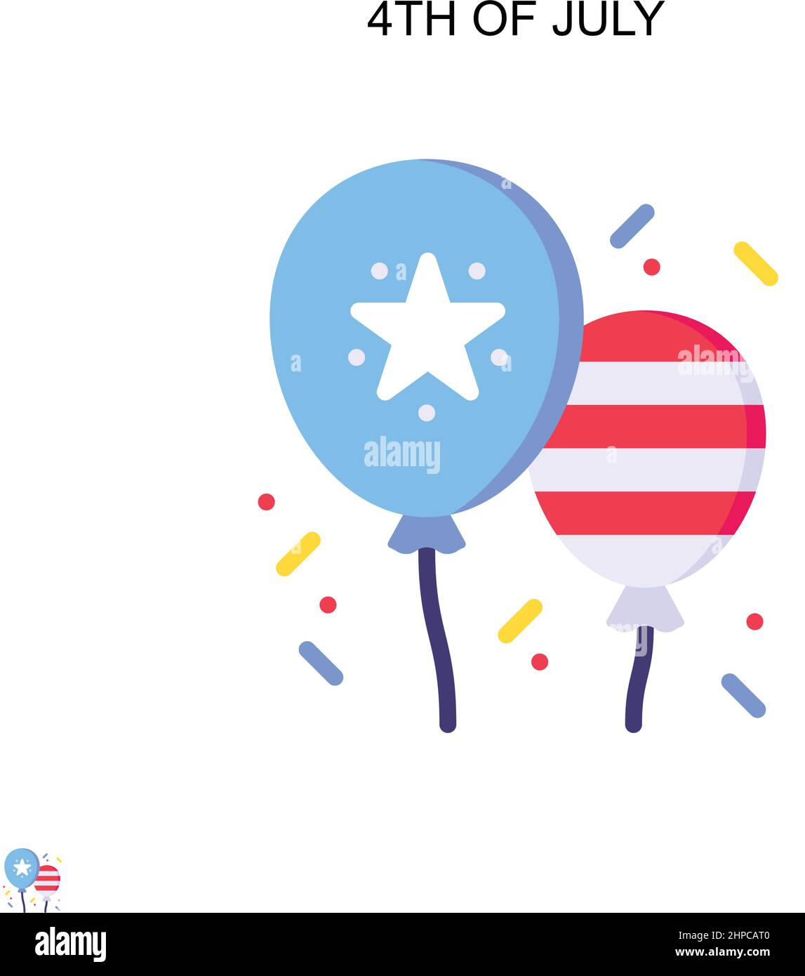 4th of july Simple vector icon. Illustration symbol design template for ...
