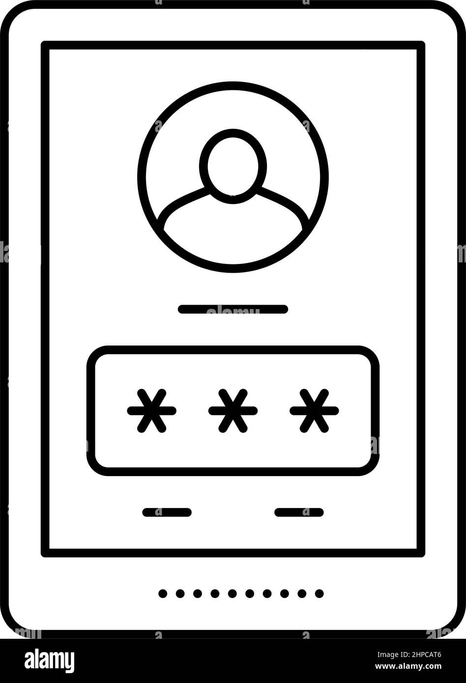 tablet password line icon vector illustration sign Stock Vector Image ...