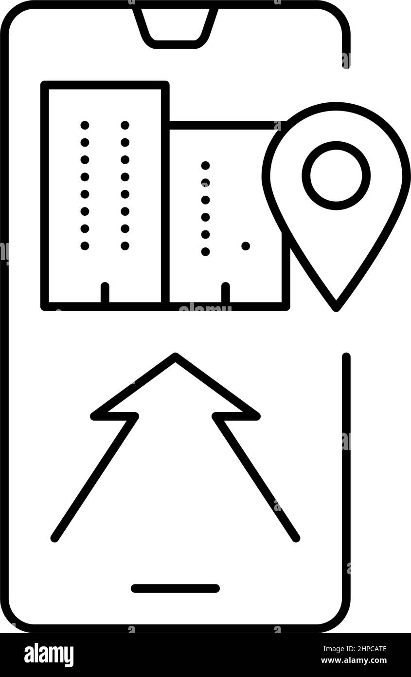 mobile application navigation line icon vector illustration Stock ...