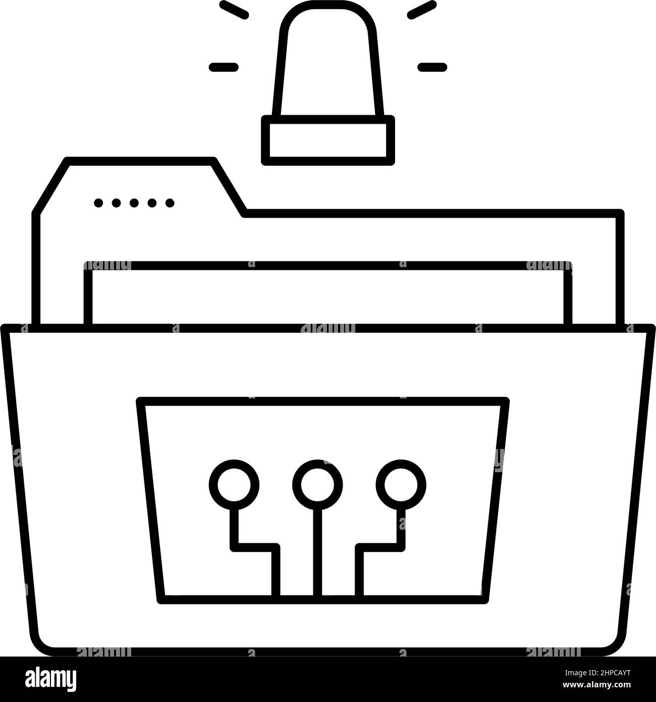 folder with debug report line icon vector illustration Stock Vector ...