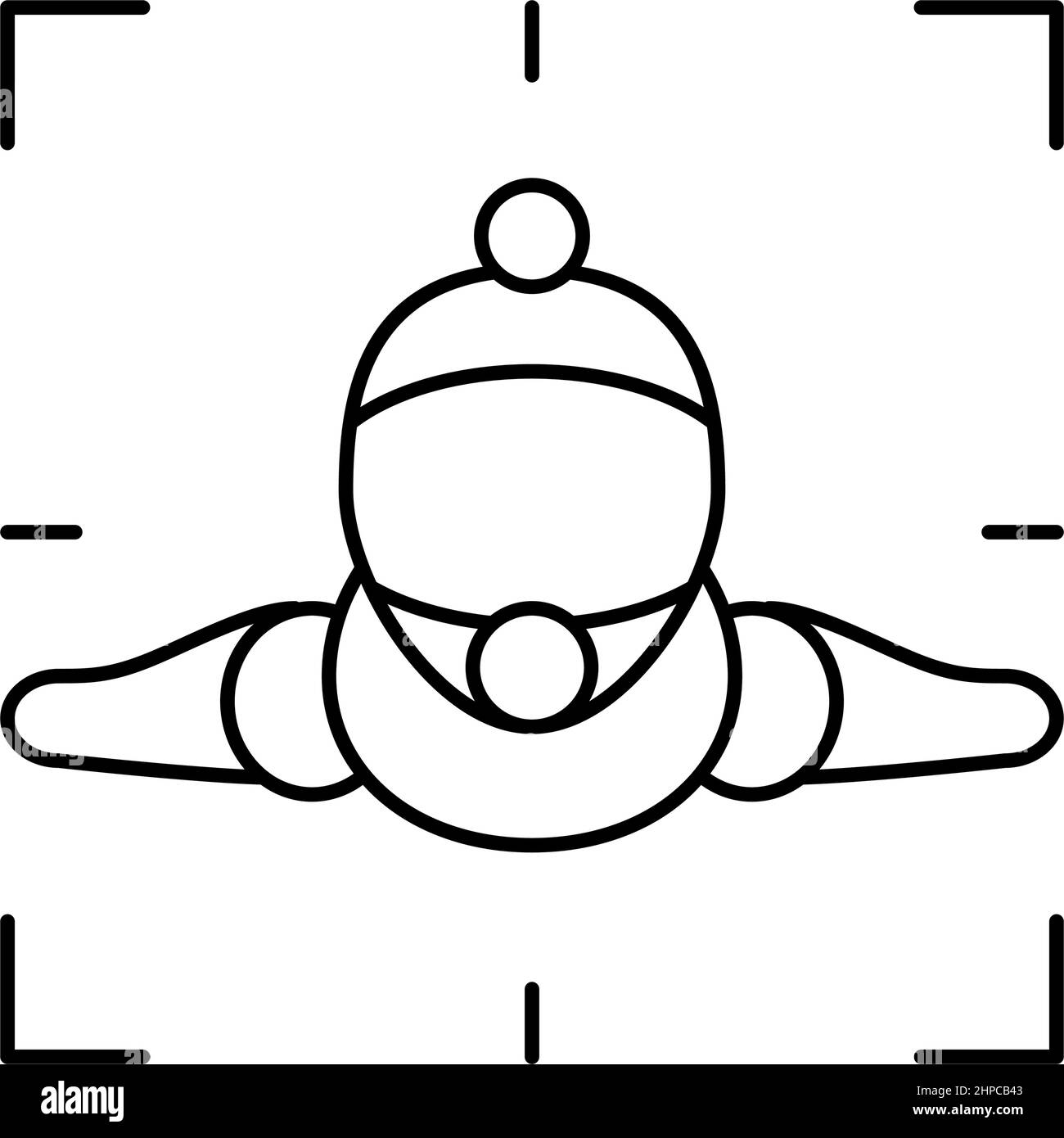 wingsuit sportsman make video line icon vector illustration Stock ...