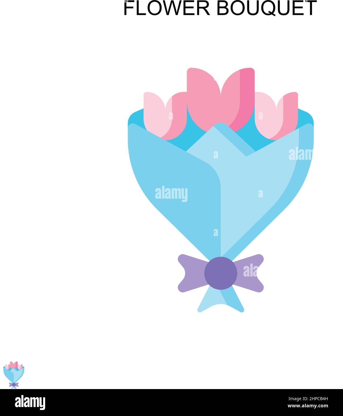 Flower bouquet Simple vector icon. Illustration symbol design template ...