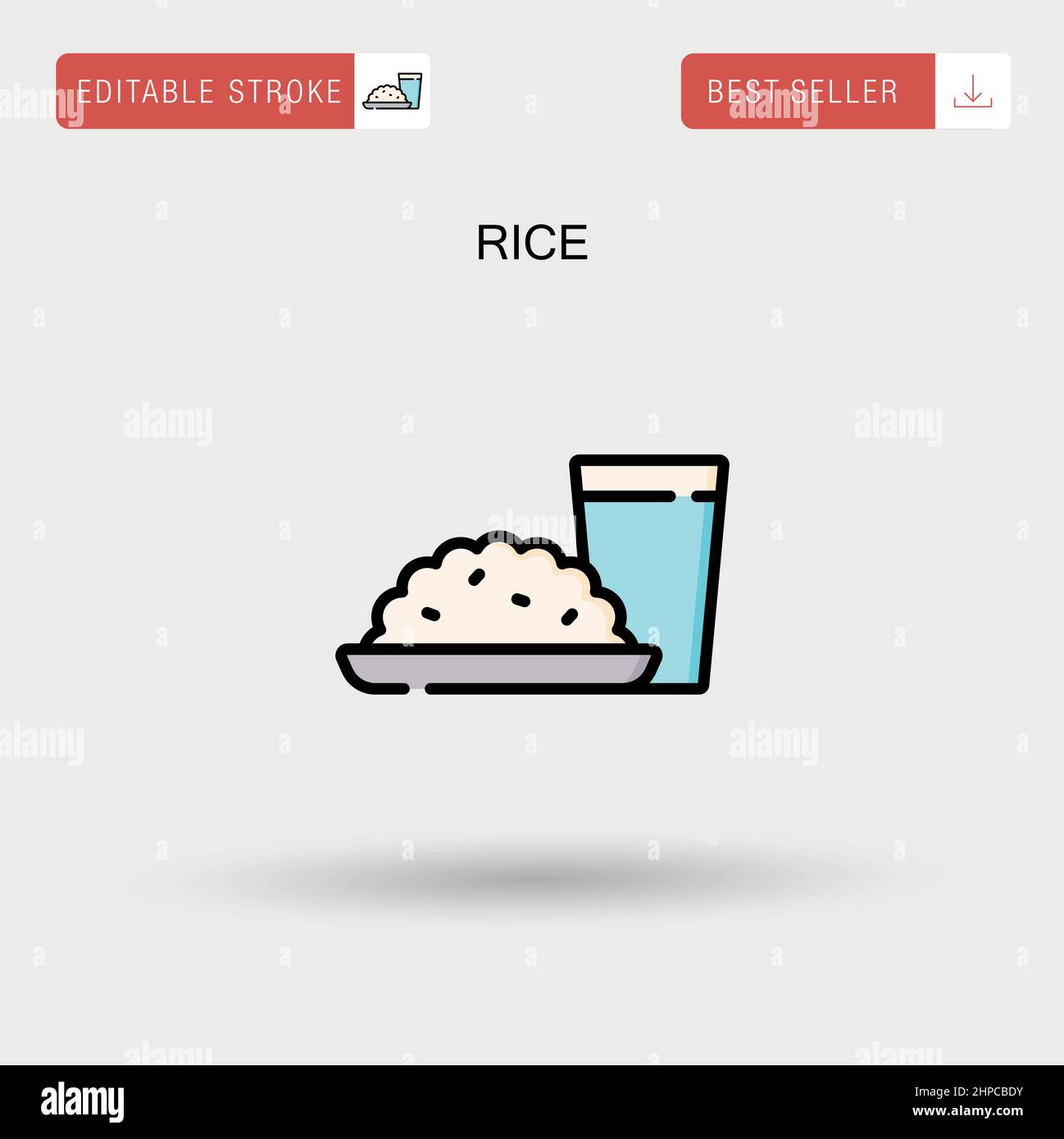 Raw basmati rice bowl Stock Vector Images - Alamy