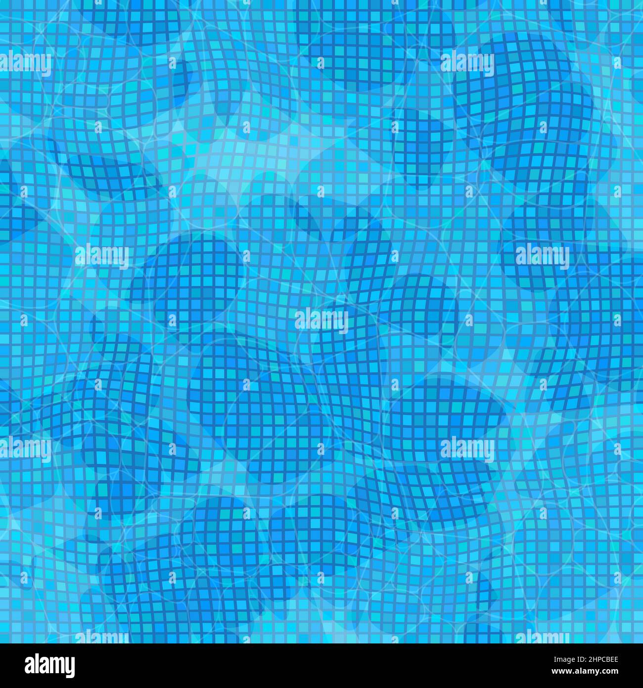 Swimming Pool Texture. Transparent Wave Surface Reflect. Blue Mosaic ...