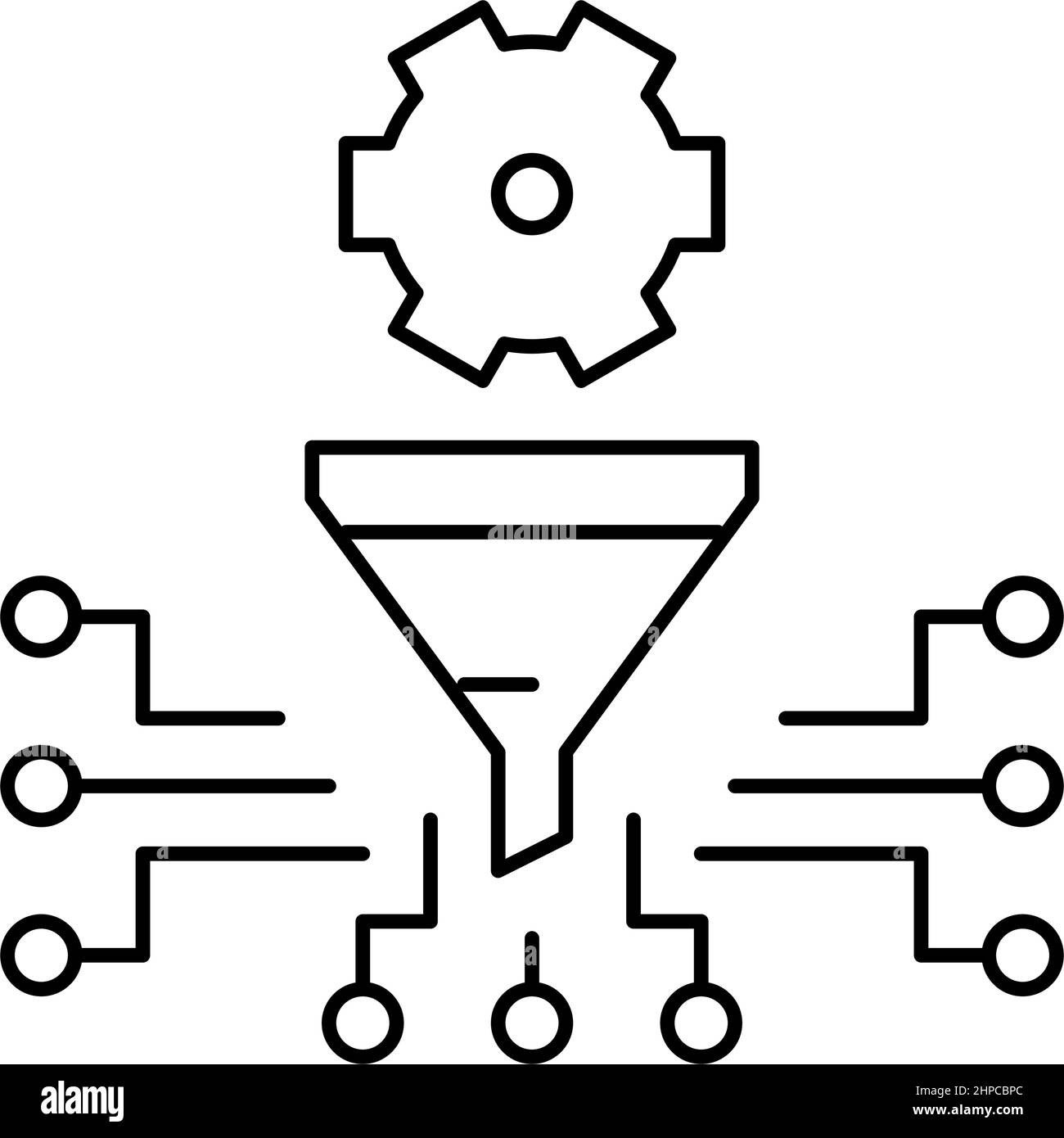 work process filtration line icon vector illustration Stock Vector ...