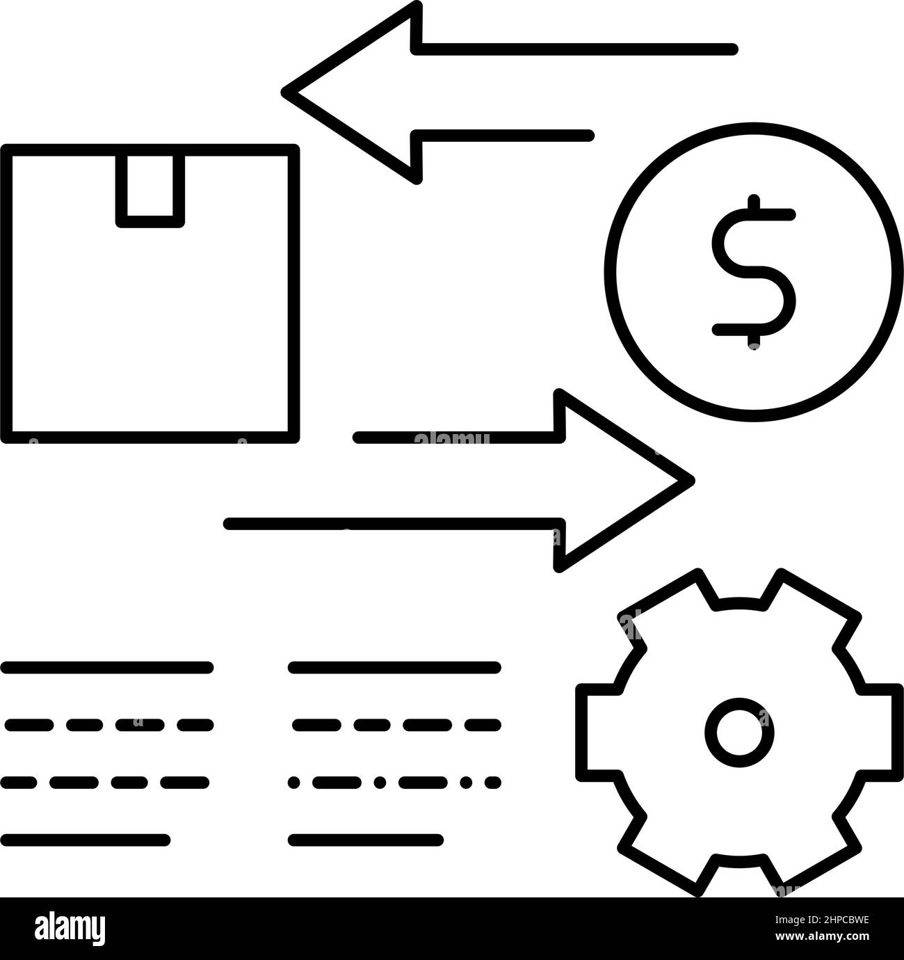 import and export service cost line icon vector illustration Stock ...