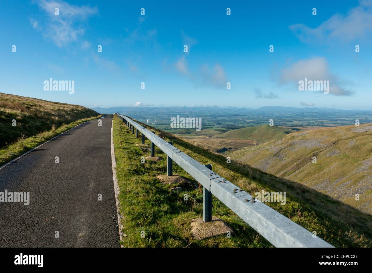 Road down from Great Dun Fell in the Eden Valley with stunning views ...