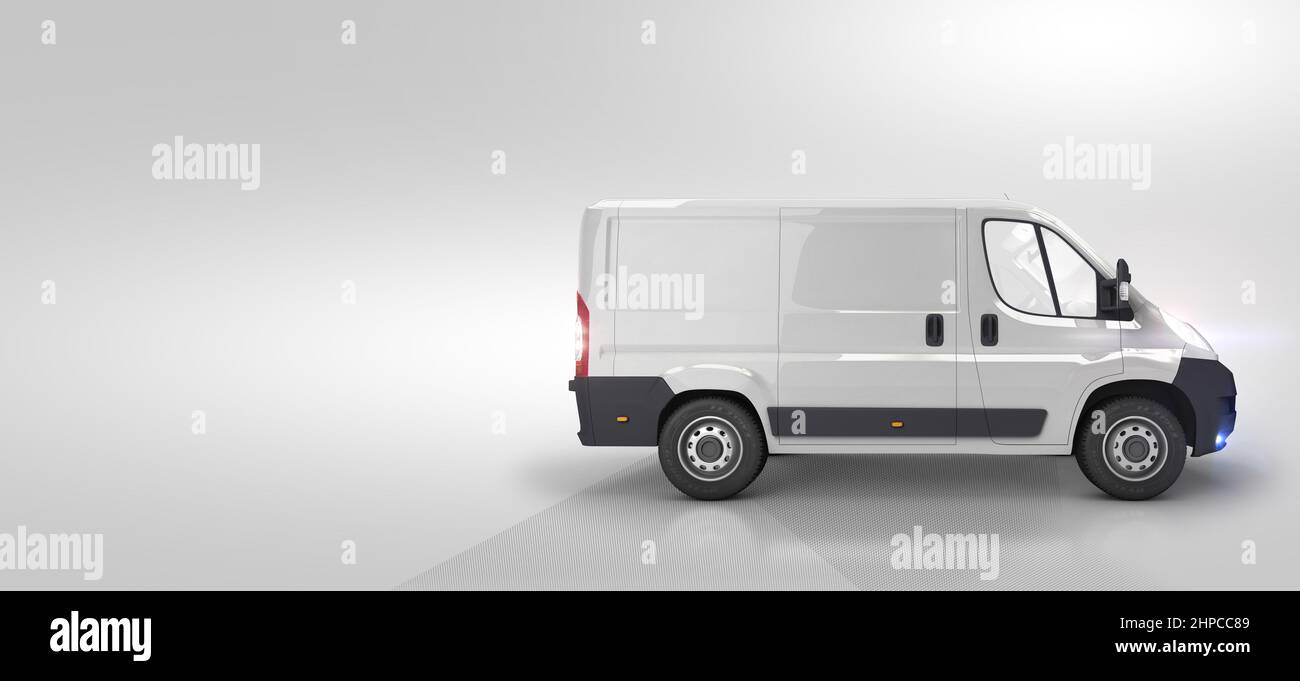 Panel Van Mockup 3D Rendering Stock Photo - Alamy