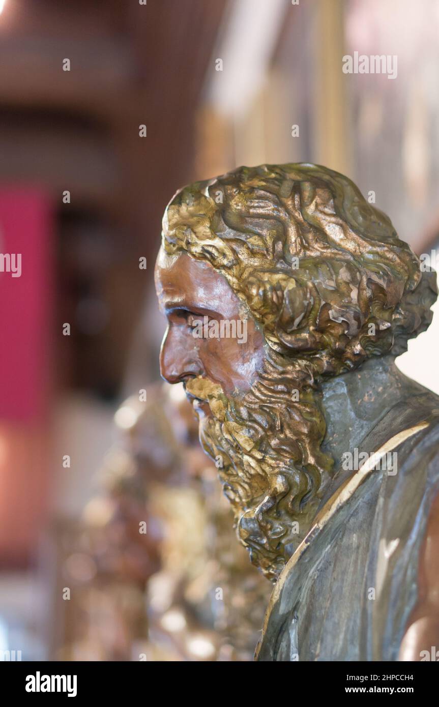 Bearded man bronze sculpture in the museum Stock Photo - Alamy