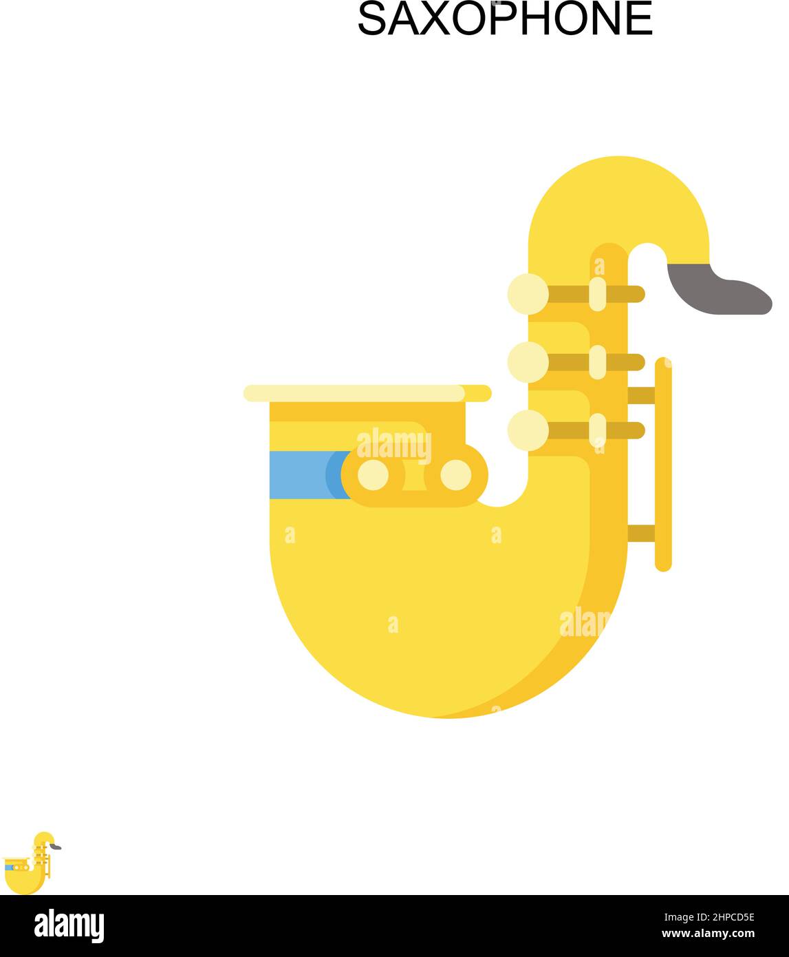 Saxophone Simple vector icon. Illustration symbol design template for ...