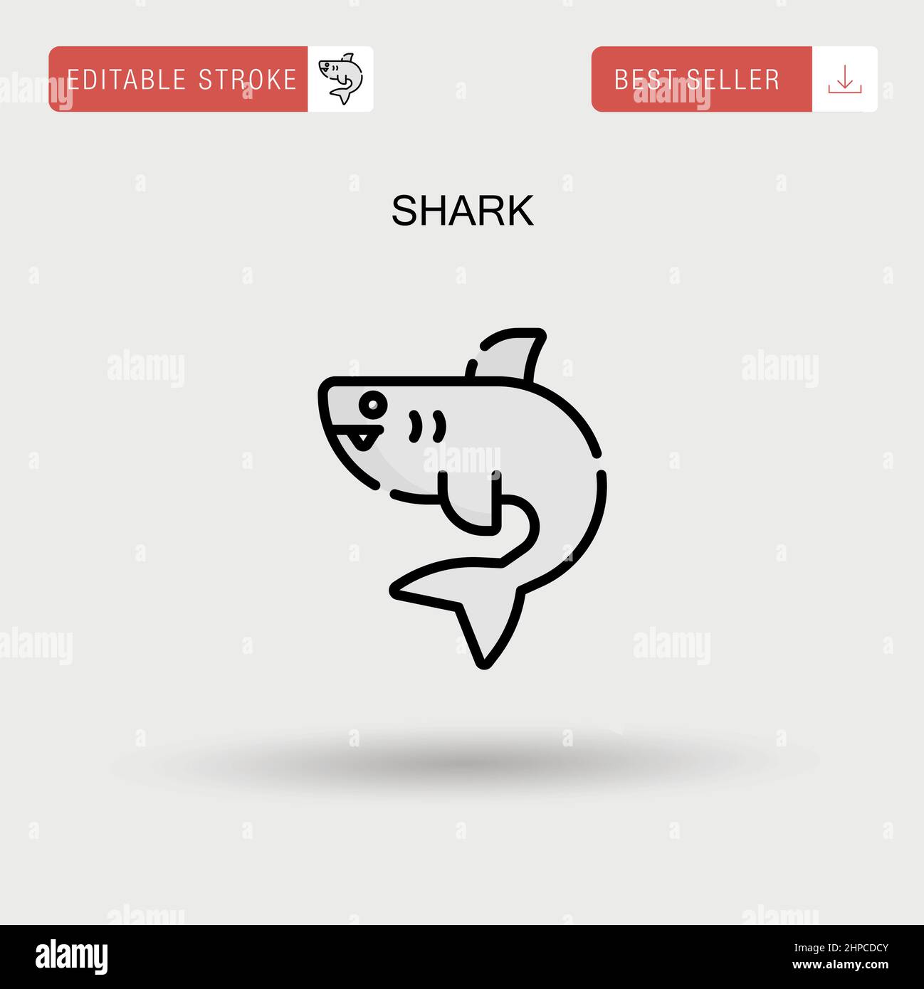 Shark Simple vector icon Stock Vector Image & Art - Alamy