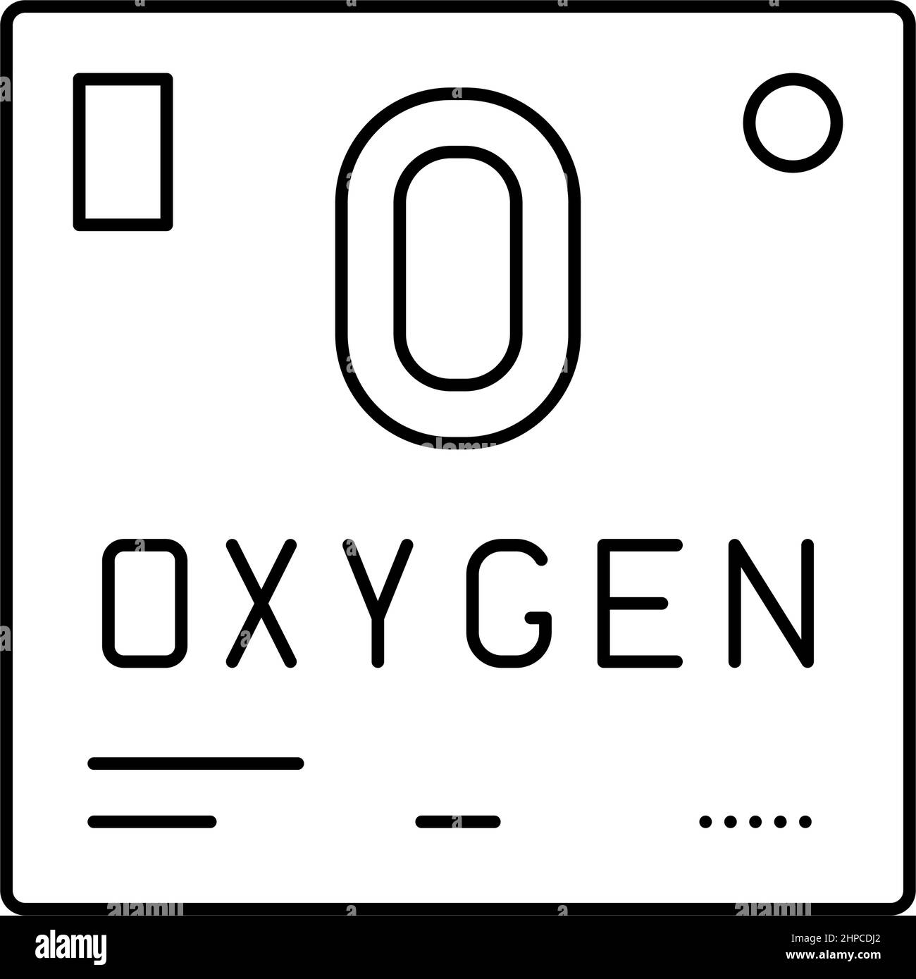 chemical element oxygen 02 line icon vector illustration Stock Vector ...