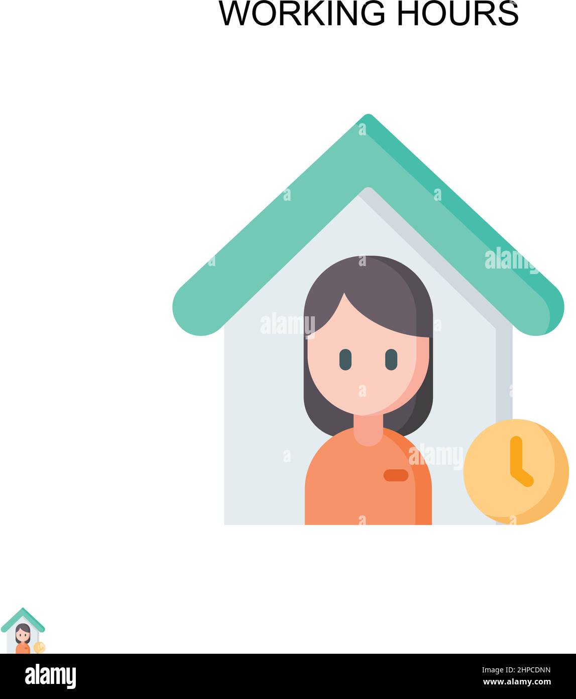 Working hours Simple vector icon. Illustration symbol design template ...