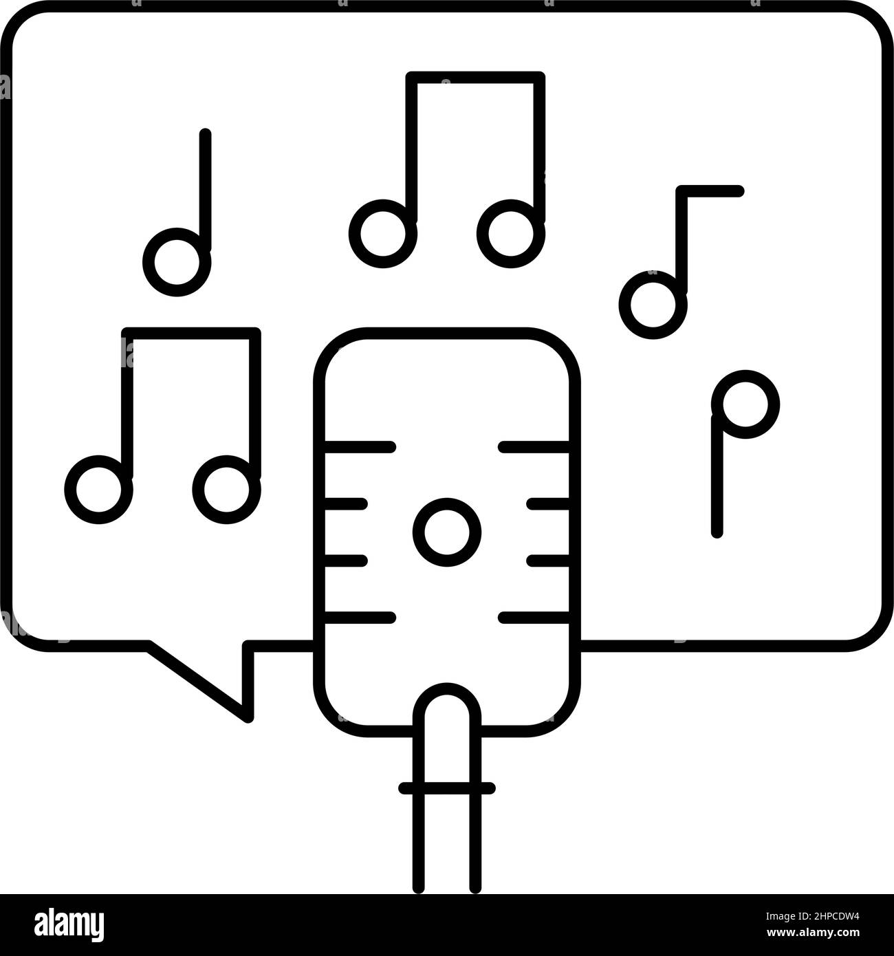 live music on radio channel line icon vector illustration Stock Vector ...