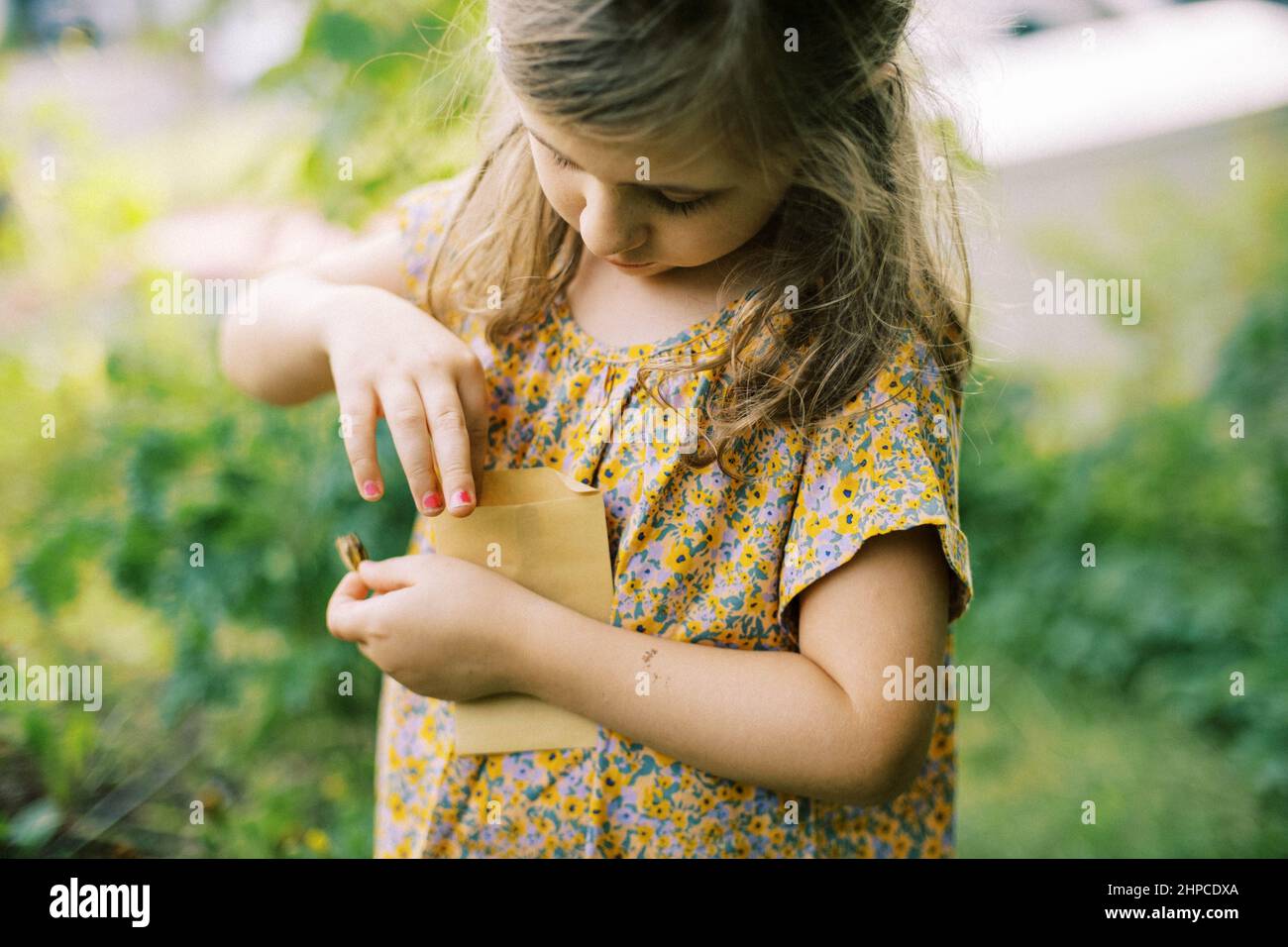 Children hands seeds hi-res stock photography and images - Alamy