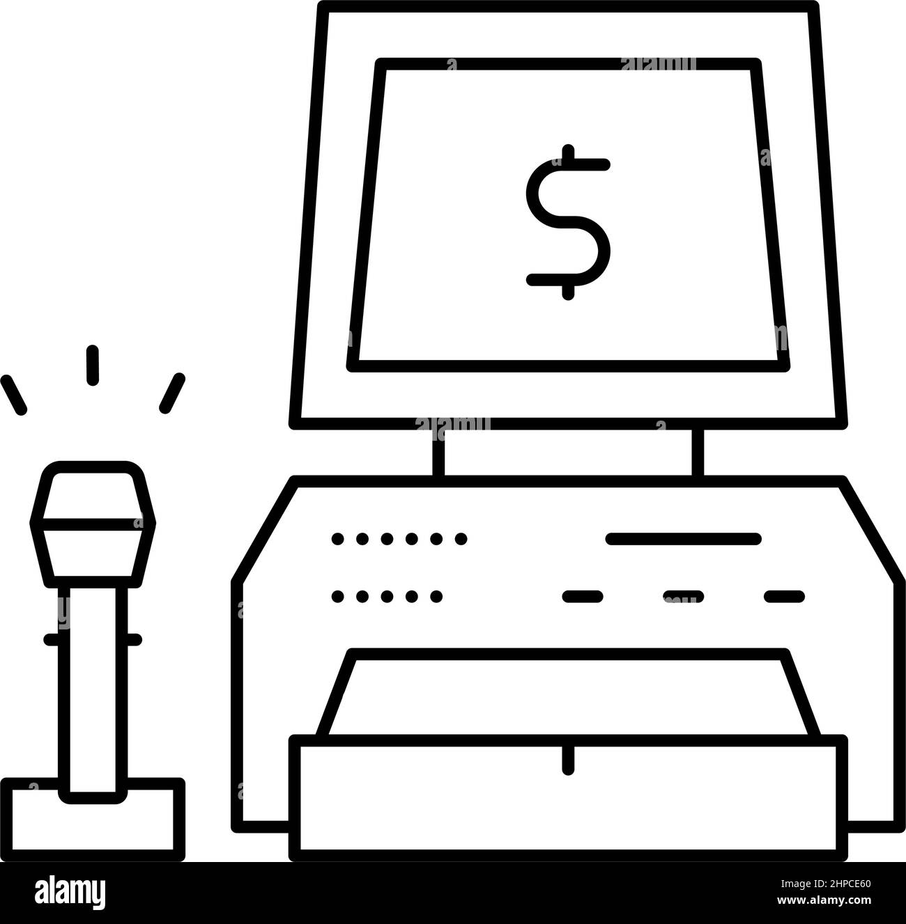 cash register line icon vector illustration Stock Vector Image & Art ...