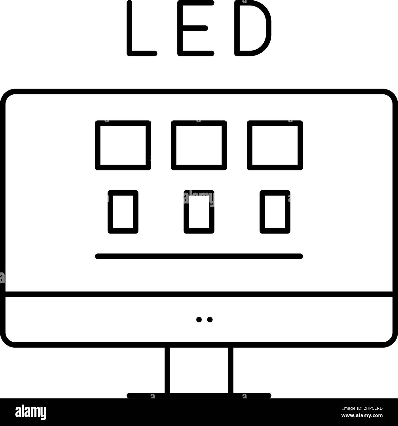 led computer monitor line icon vector illustration Stock Vector Image ...