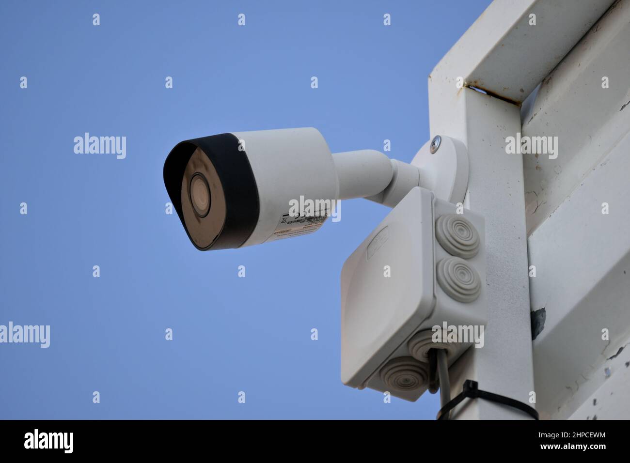security camera on the wall Stock Photo - Alamy